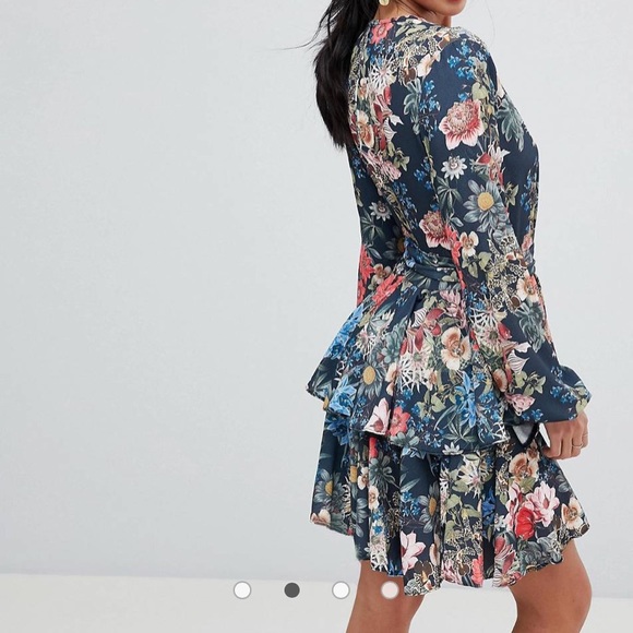 John Zack | Dresses | John Zack Petite Plunge Front Ruffle Tea Dress In ...